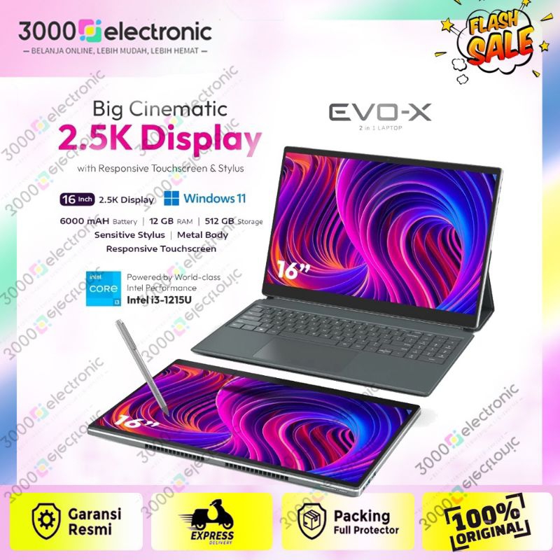 Jual ADVAN LAPTOP ( TABLET Windows ) 2 IN 1 - EVO-X 13″ Intel N100 ...