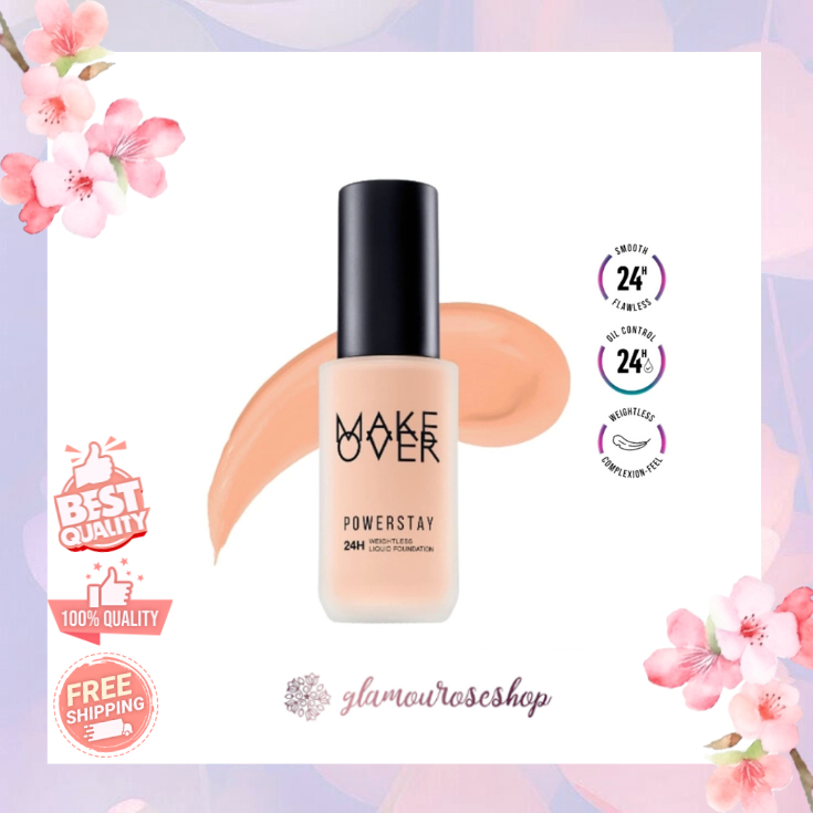 Jual MAKE OVER POWERSTAY 24H Weightless Liquid Foundation 40ml | Shopee ...