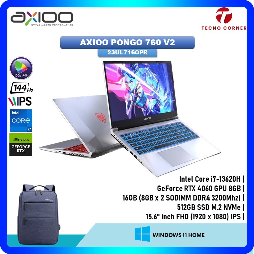 Jual AXIOO PONGO 760 V2 I7 13620H RTX4060 8GB/ 16GB 512GB DOS 15.6FHD ...