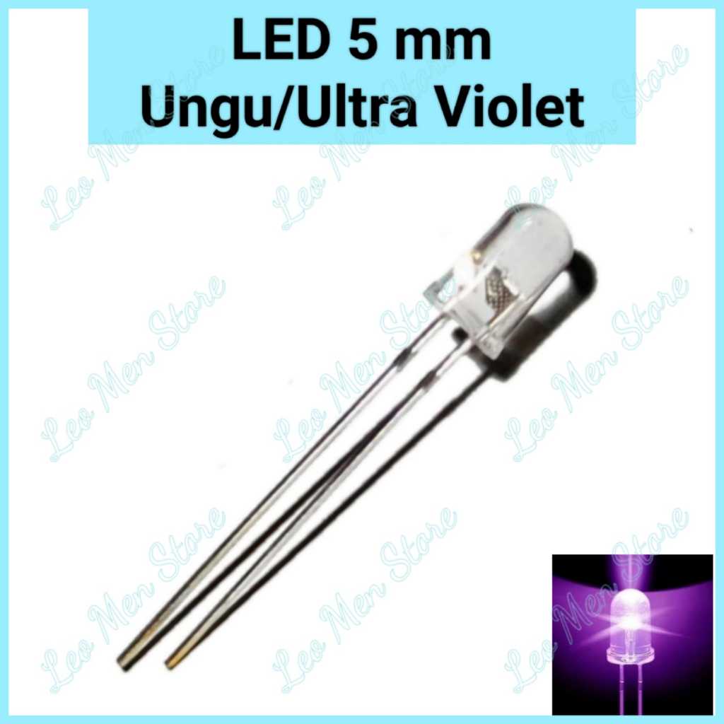 Jual Lampu LED 5 mm Bening Cahaya Ungu~Lampu LED 5 mm UV/Ultraviolet ...