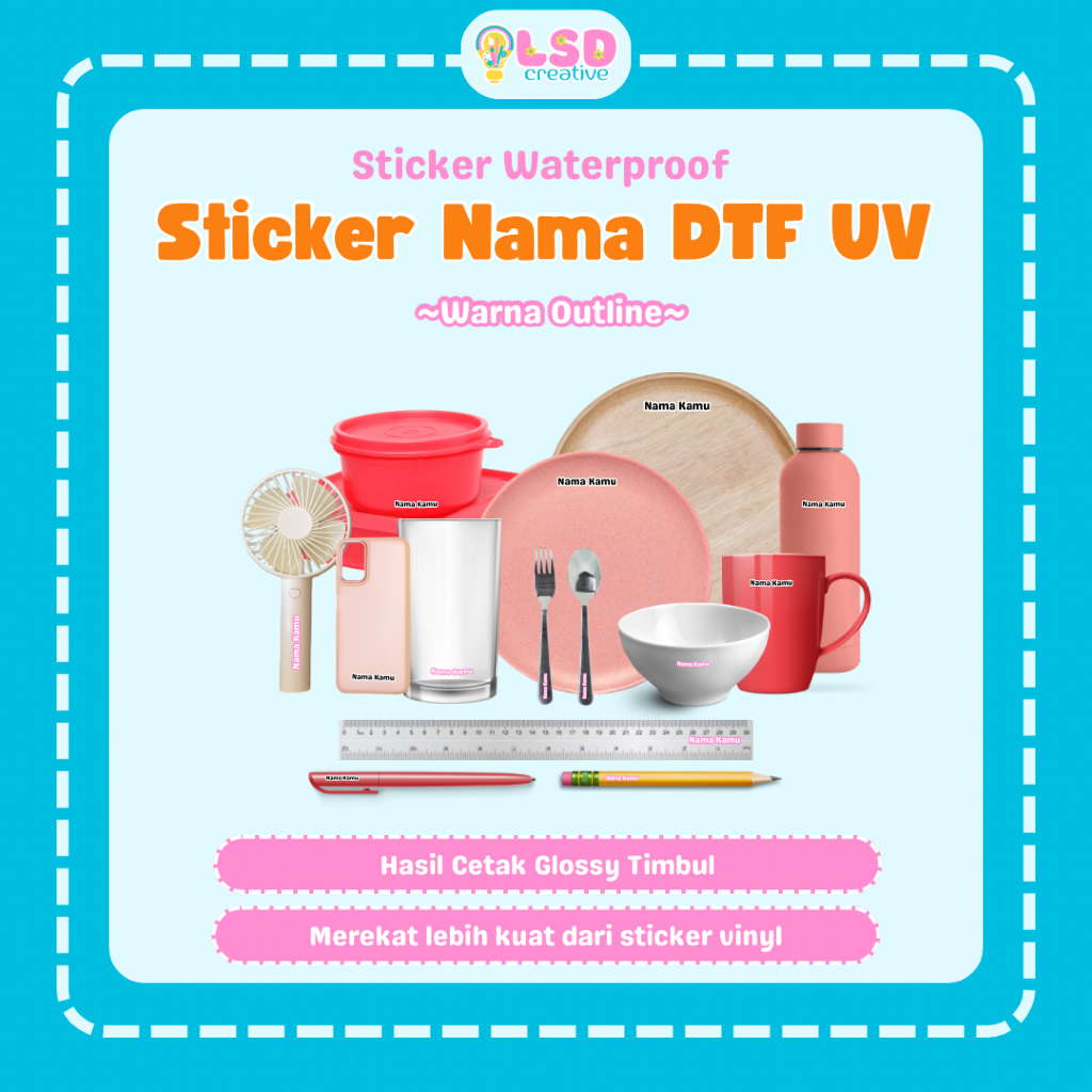 Jual Sticker Nama DTF UV Waterproof - Outline | Shopee Indonesia