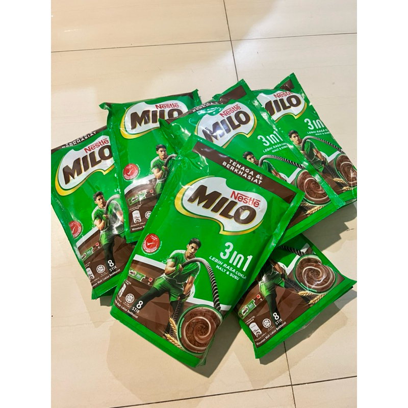 Jual MILO 3 in 1 Lebih Rasa Coklat Malt & Susu 8 stick | Shopee Indonesia