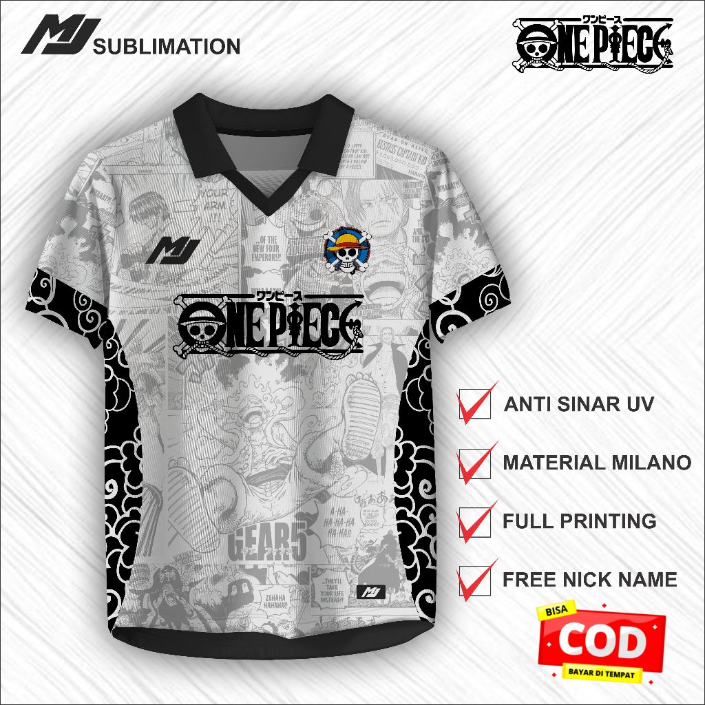 Jual Jersey Retro Vintage Anime One Piece Luffy Gear 5 Printing ...