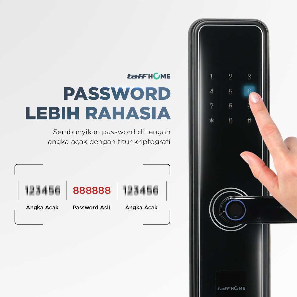 Jual DNK - TaffHOME Smart Door Lock Password Fingerprint Card RFID Alarm - XR24 | Shopee Indonesia