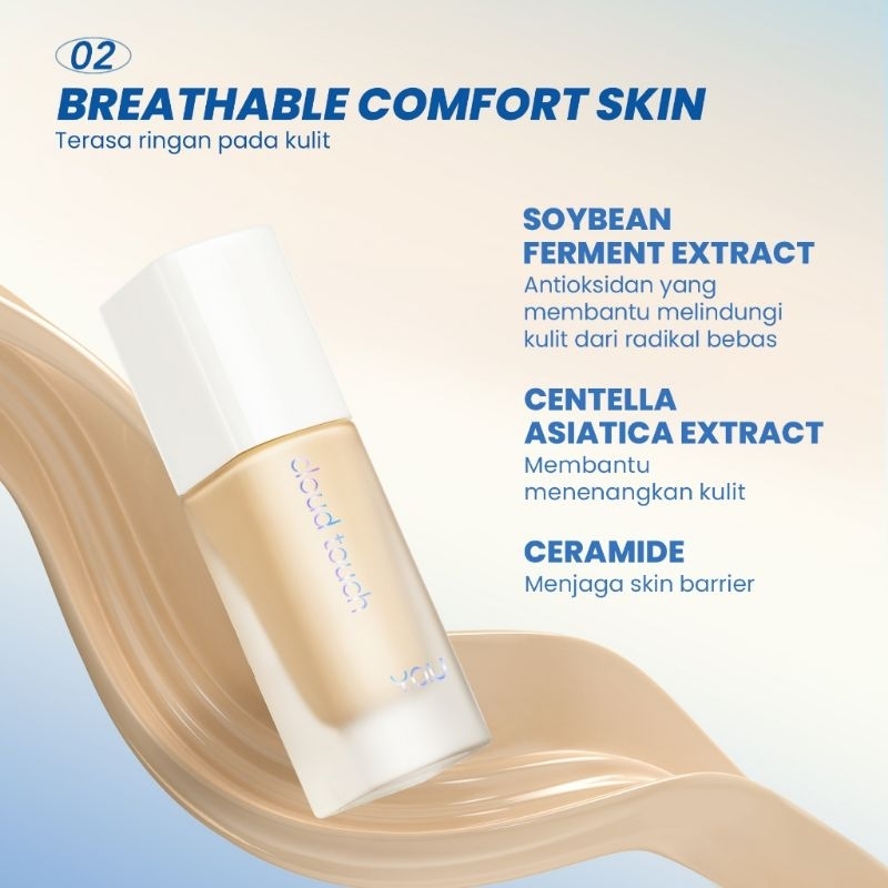 Jual YOU Cloud Touch Blurring Skin Tint Liquid Foundation Natural Matte ...