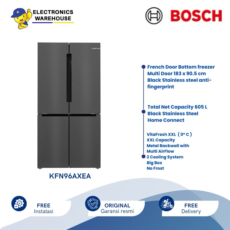 Jual BOSCH KULKAS FRENCH DOOR REFRIGERATOR MULTIDOOR 605L STAINLESS ...