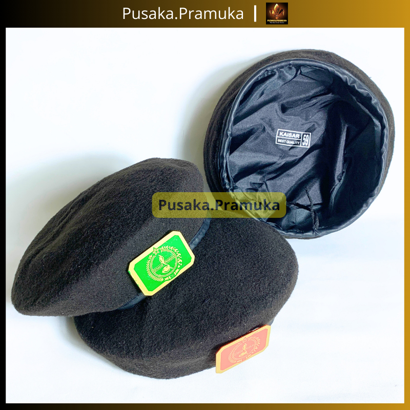 Jual Topi Baret+Pin Pramuka SD SMP SMA Bahan Laken/Bludru Tebal ...