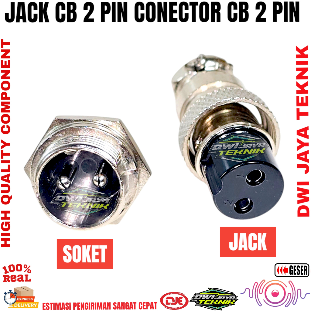Jual Jeck Jek Jack Jak CB 2P Connector Konektor Soket CB 2 Pin | Shopee ...