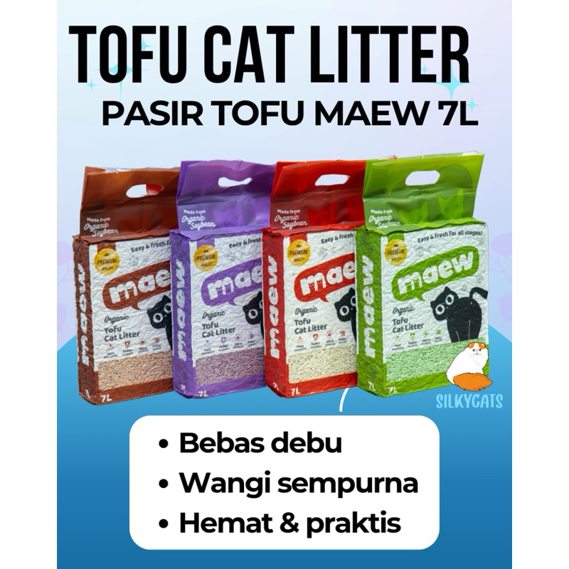 Jual tofu soya cat litter maew . pasir gumpal tofu 7L maew wangi dan bebas debu | Shopee Indonesia