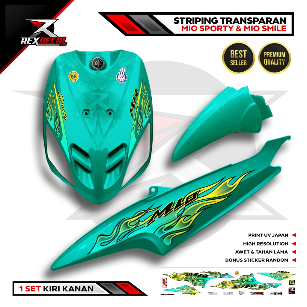 Jual STRIPING TRANSPARAN MIO API, Striping Mio Sporty, Sticker mio old Bahan Bening | M-2 ...