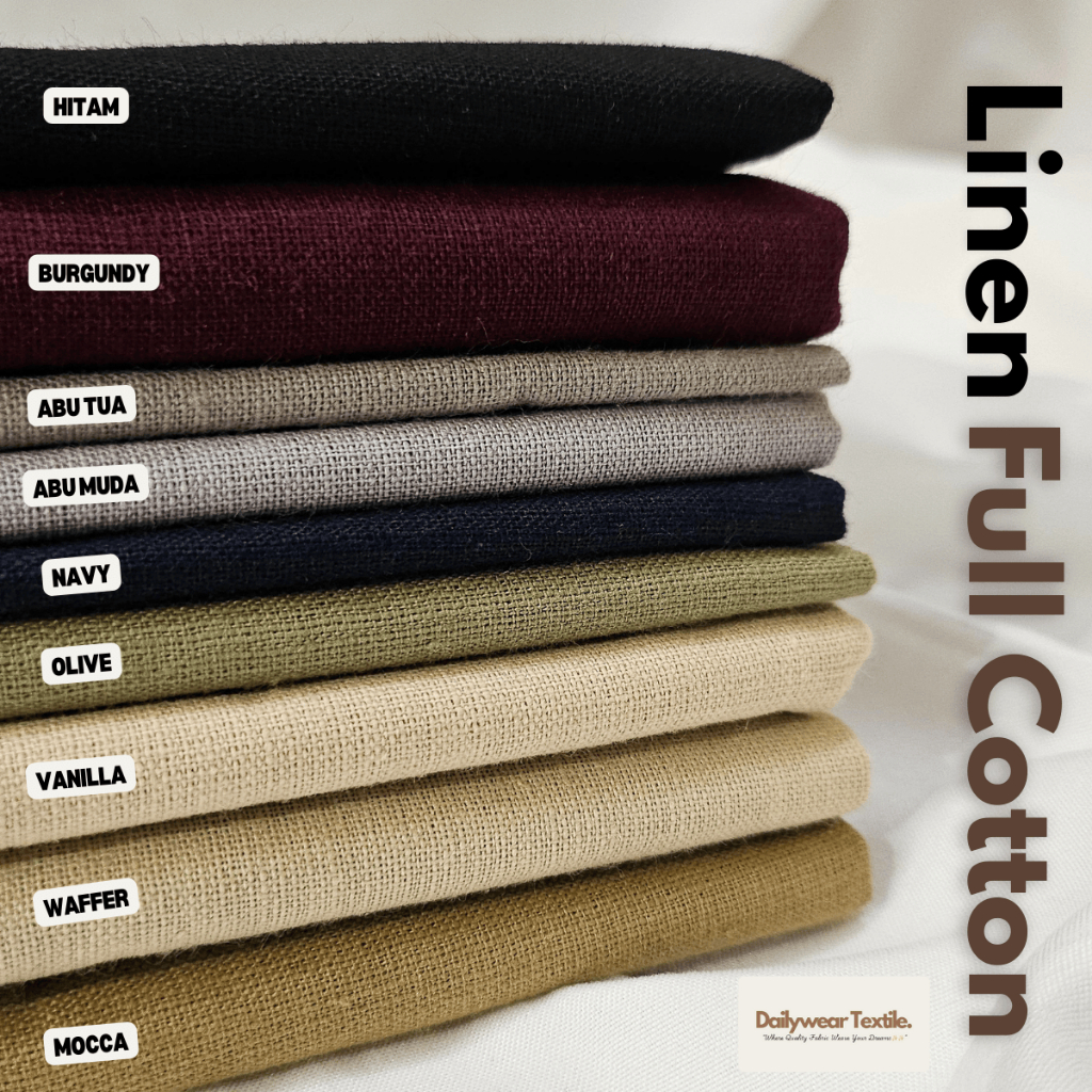 Jual Kain Katun Linen | Bahan Katun Linen | Full Katun Linen 0.5 YARD ...