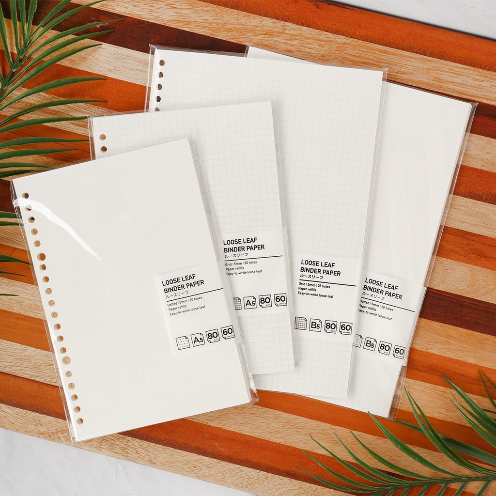 Jual Loose Leaf A5, B5 Kertas File isi Binder, 20 Holes A5 ,26 Holes B5, Bahan Bookpaper 72 gsm ...