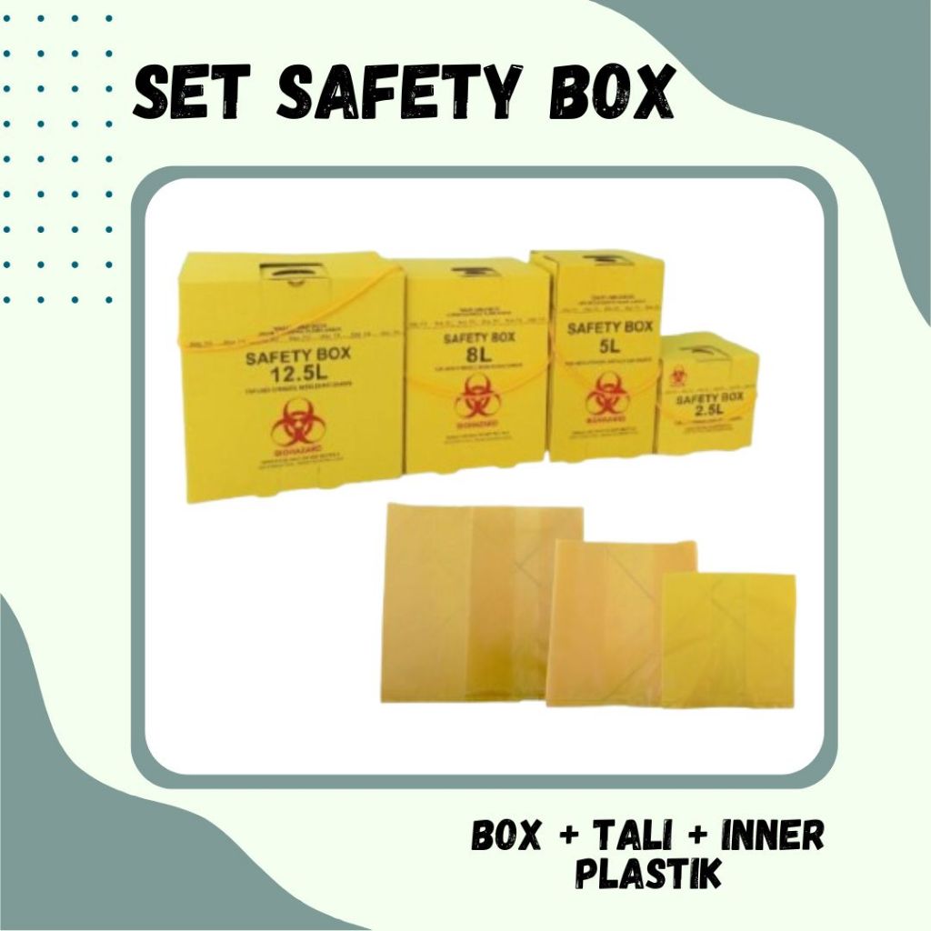 Jual Safety Box 2.5L, 5L, 8L, 12.5L Dus Tempat Sampah Medis Kardus Medical Safety Box Kotak ...
