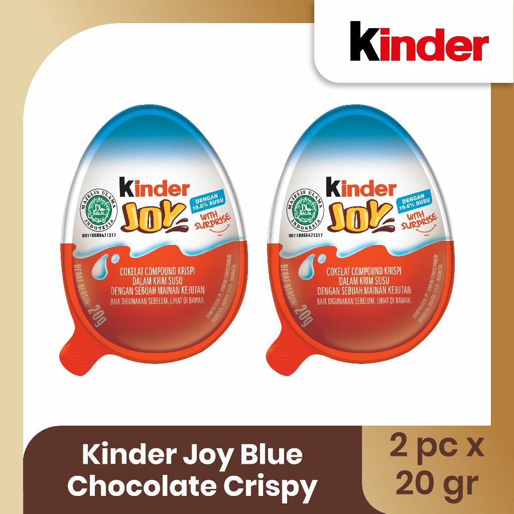 Jual Kinder Joy Blue Chocolate Crispy 20gr - TWINPACK | Shopee Indonesia
