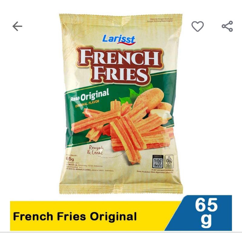Jual Larrist French Fries Original 65G | Shopee Indonesia