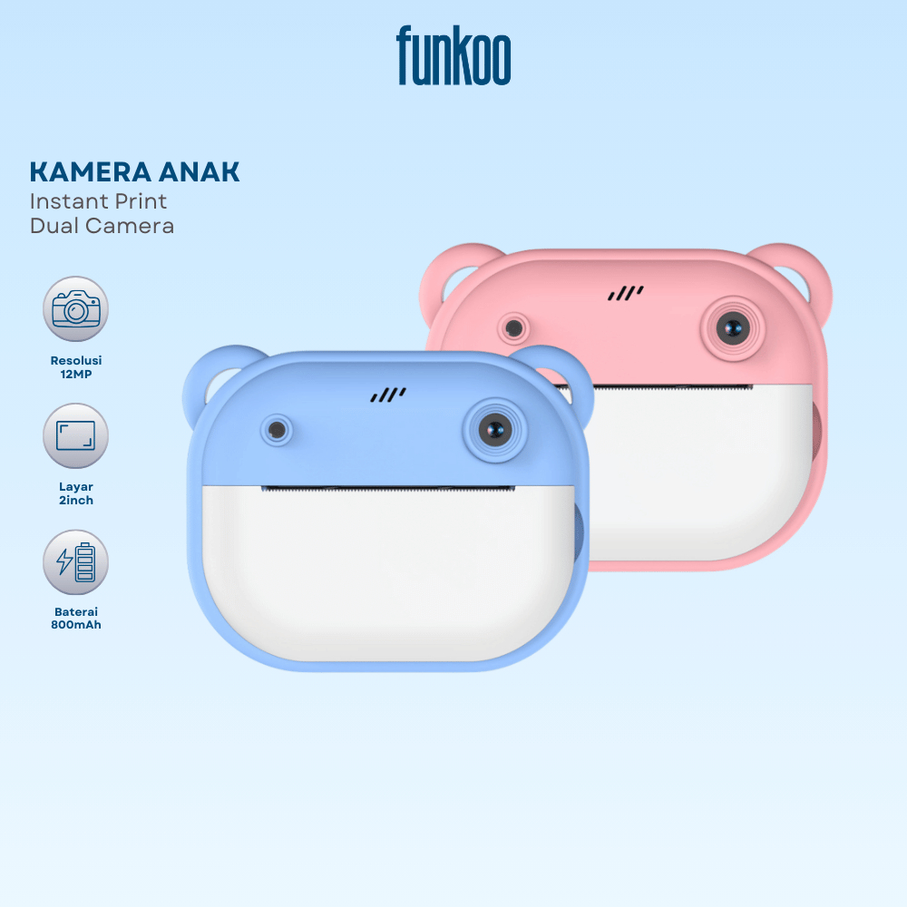 Jual Funkoo x Uplu Kamera Anak Mini Instant Print Dual Camera Resolusi ...