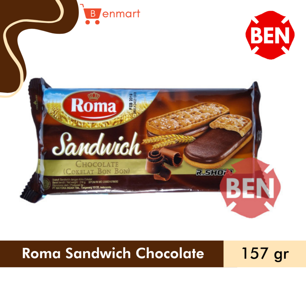 Jual ROMA SANDWICH RASA CHOCOLATE 1 BUNGKUS 157 gr 157gr - Cokelat Bon ...