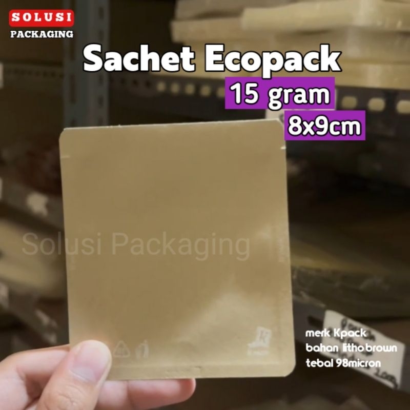 Jual KPACK 15G SACHET ECOPACK 15 gram LITHO BROWN WARNA COKLAT PAPER ...