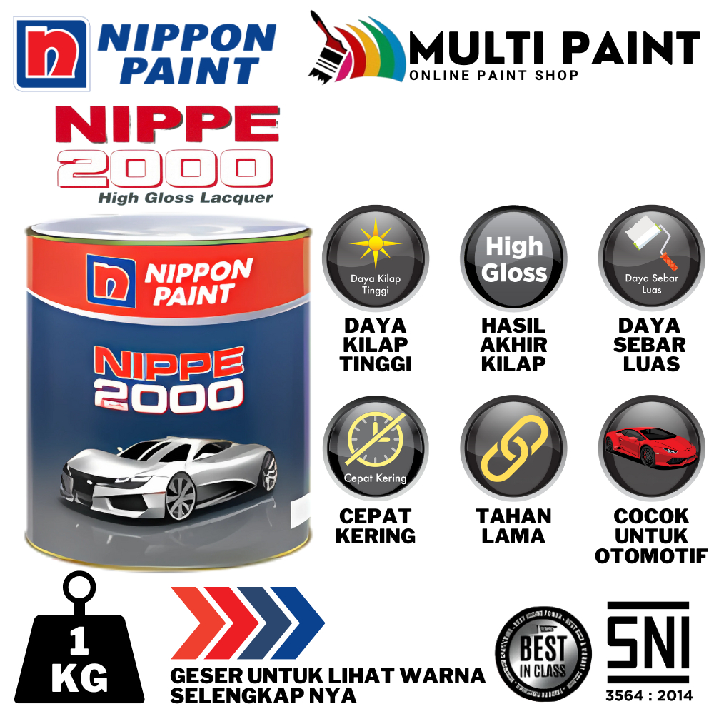 Jual NIPPON PAINT NIPPE 2000 1L CAT DUCO BESI DAN KAYU NIPPON PAINT 1KG NIPPE 2000 1KG | Shopee ...