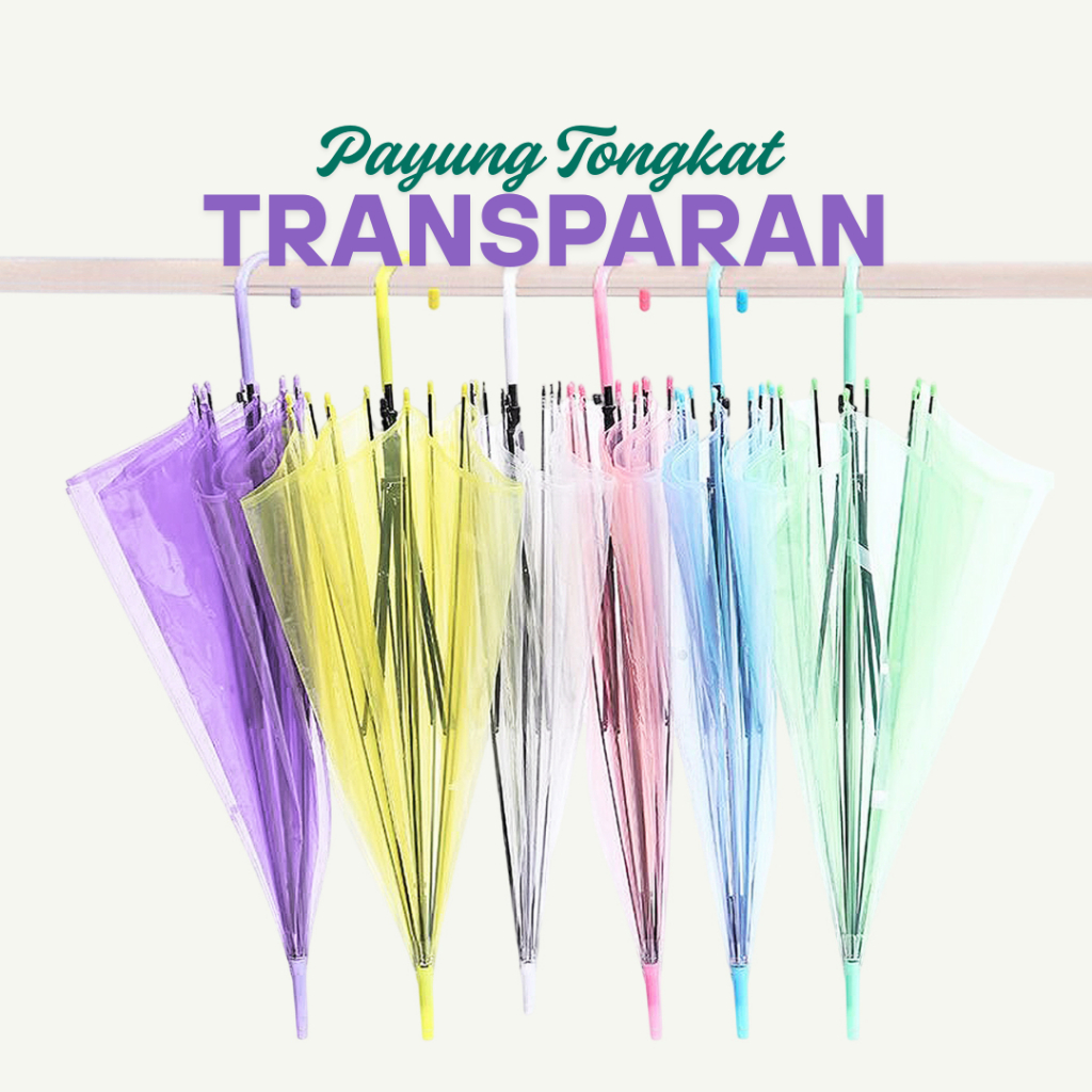 Jual Wakakids Payung Transparan Polos Bening Korea Japanese Style Model ...