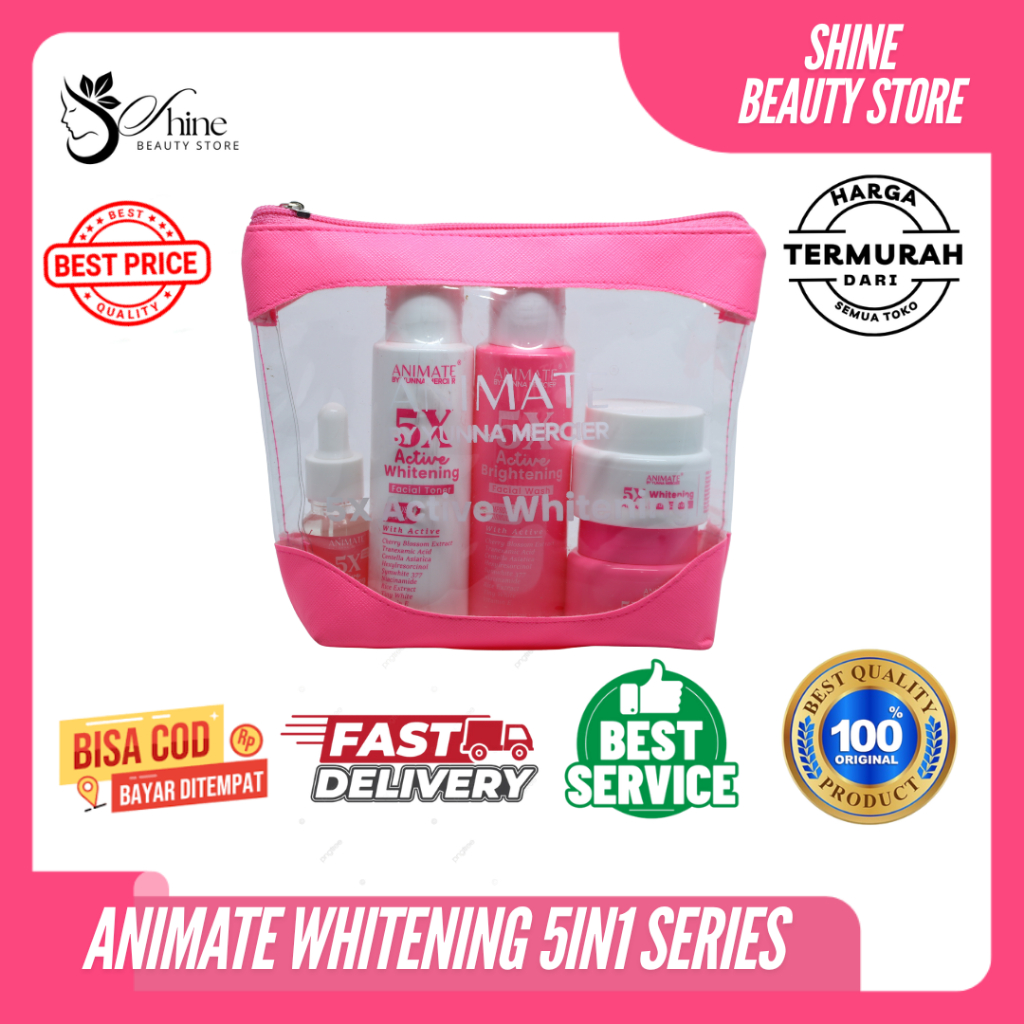 Jual Animate Instant Whitening Series 5in1 - Mencerahkan Wajah isi 5pcs ...