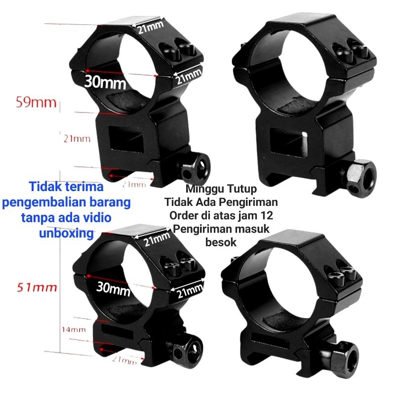 Jual Mounting teleskop rail 22 tube 30 doble baut | Shopee Indonesia