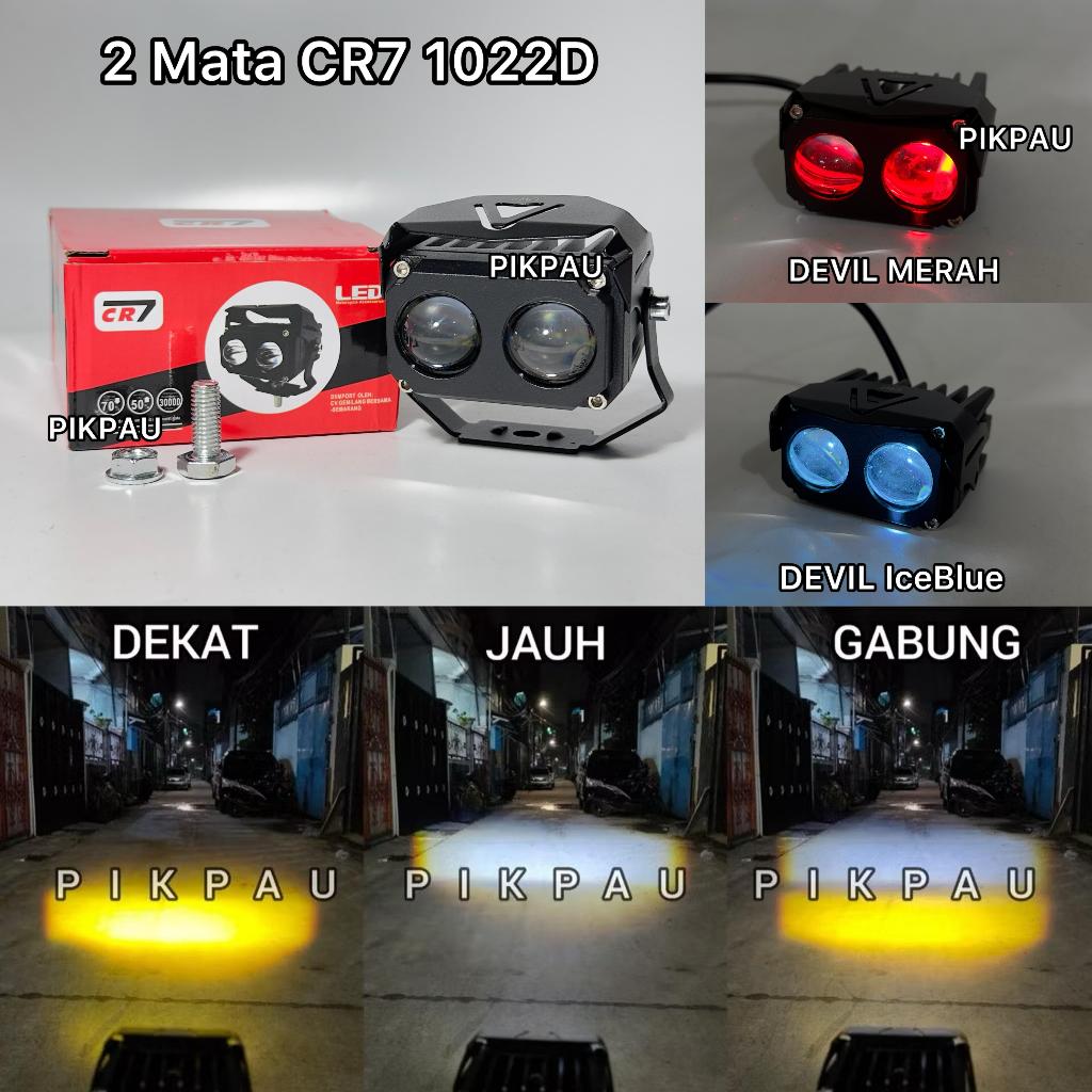 Jual CR7 Lampu Tembak Laser LED 2 Mata CR 1022D High Low | Shopee Indonesia