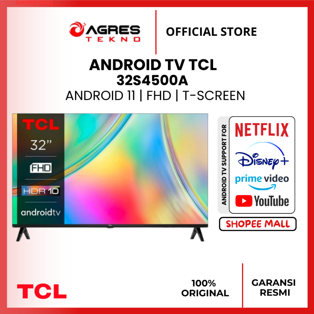 Jual LED TV TCL 32 INCH 32S4500A ANDROID FHD SMART TV DOLBY AUDIO T ...