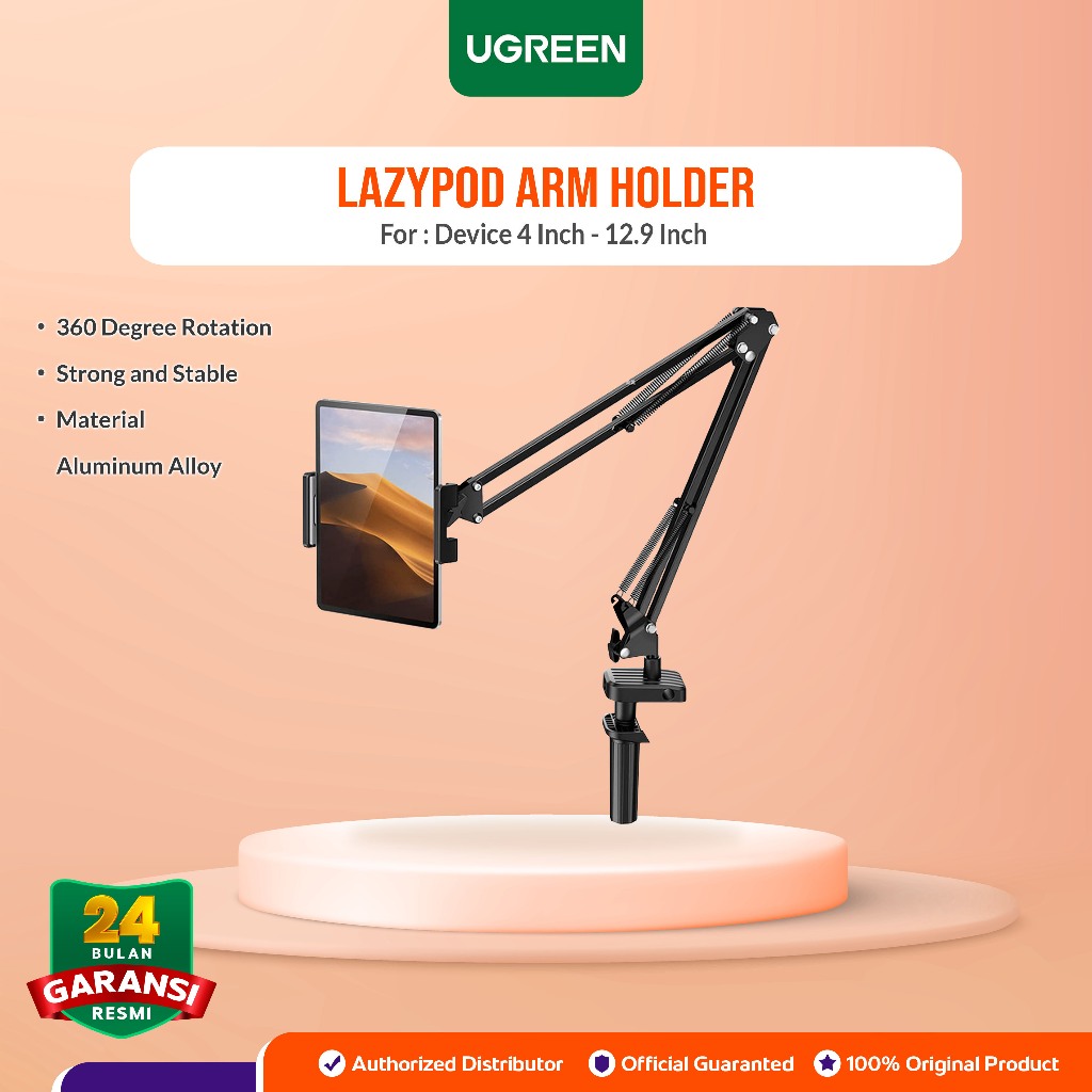 Jual UGREEN 50394 LazyPod Stand Phone Tablet Tab Holder Jepit Meja ...