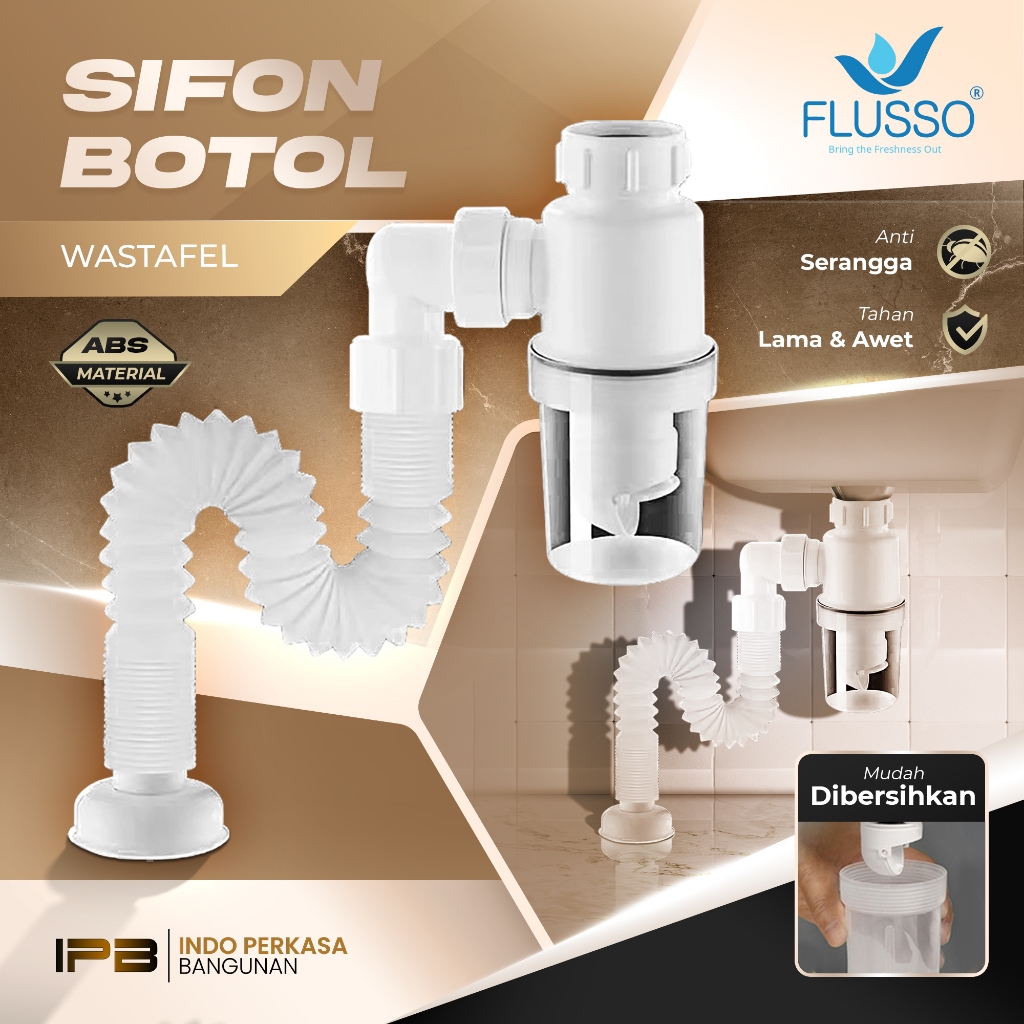 Jual Sifon Botol Pvc Plus Selang Tarik Magic Sifon Botol Wastafel 924 ...