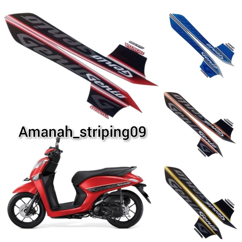 Jual Set stiker striping standart motor honda genio 2019 ful set body ...