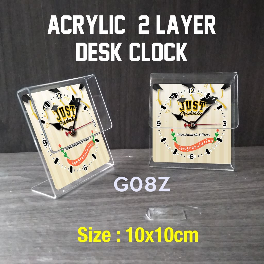 Jual ACRYLIC Jam Meja Custom Unik & Elegan Hadiah Souvenir Kenangan ...