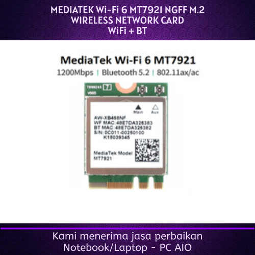 Jual MEDIATEK Wi-Fi 6 MT7921 NGFF M.2 Wireless Network Card WiFi ...