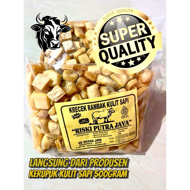Jual krecek rambak kulit sapi asli/ krecek sayur kotak (500)gram ...