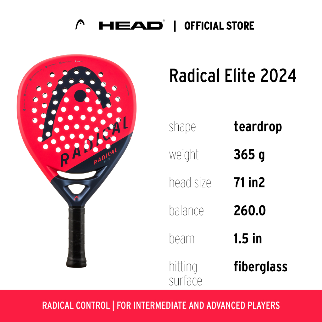 Jual HEAD Padel Racket Radical Elite (365G) 222054 - Raket Padel ...