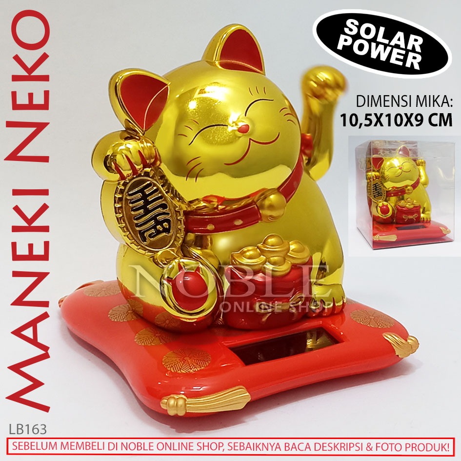 Jual Kucing Hoki Power Solar Gold White Maneki Neko Lucky Cat ...