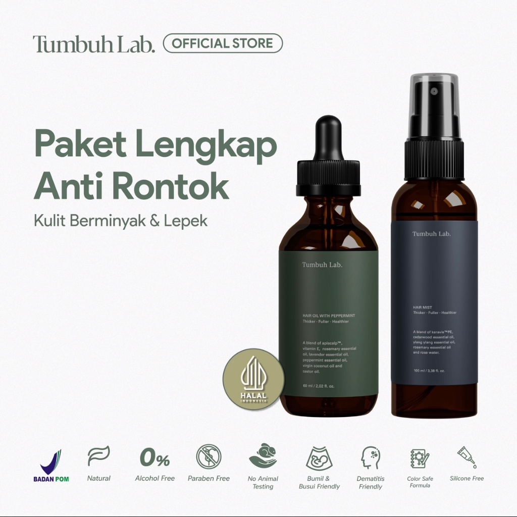 Jual Paket Lengkap Anti Rontok Solusi Rambut Lepek - Tumbuh Lab Hair ...