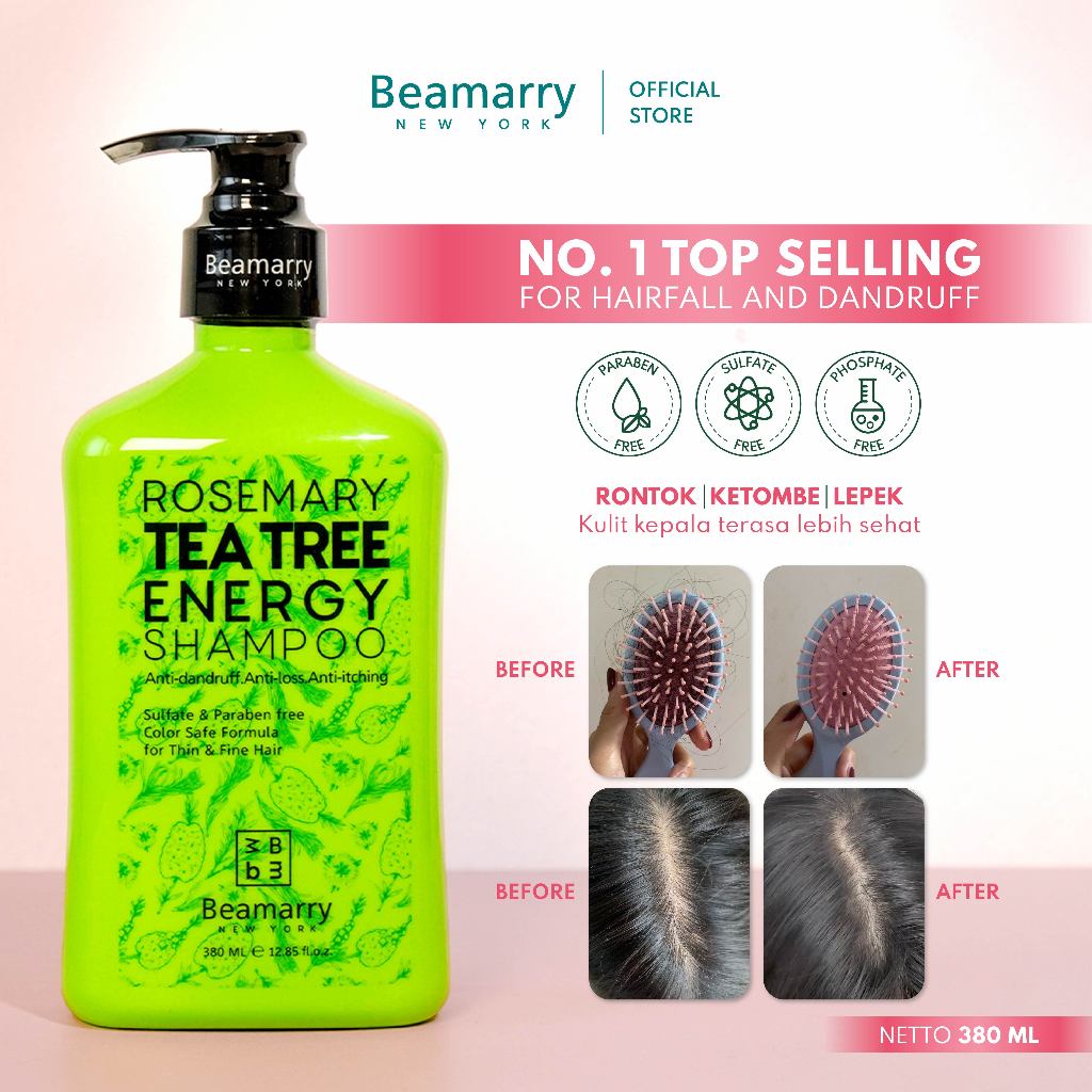 Jual Beamarry Hair Care | Shampoo Rosemary Keratin Tea Tree 380ml ...