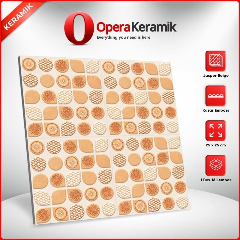 Jual Keramik Kamar Mandi Mulia 25x25 Jasper Beige | Shopee Indonesia