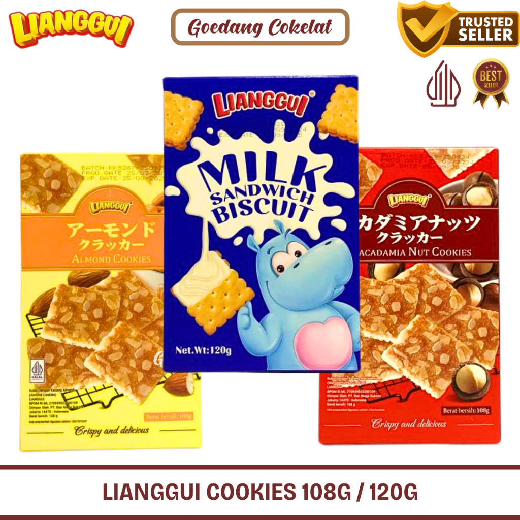 Jual Lianggui Cookies Milk Sandwich Biscuit Macadamia Almond Nut ...