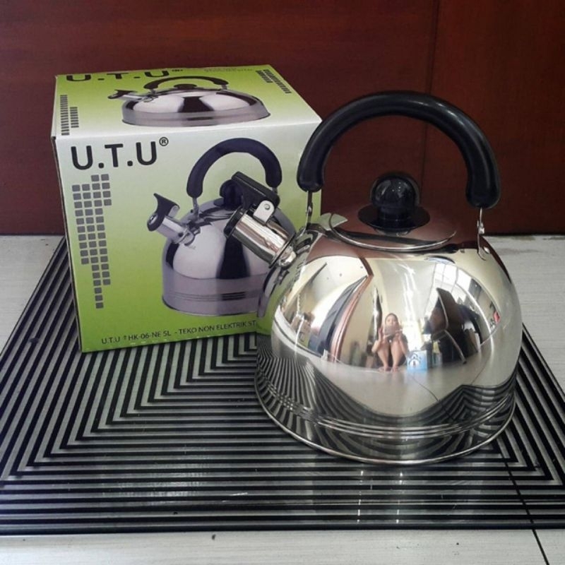Jual TEKO Bunyi 4,5 liter UTU Whistling Kettle Ceret Siul Stainless Steel | Shopee Indonesia