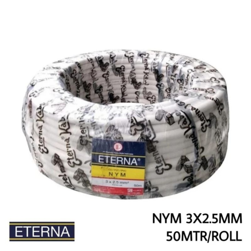 Jual Kabel Eterna NYM 3X2.5 @50 meter Kawat Tembaga 100℅Original Eterna | Shopee Indonesia