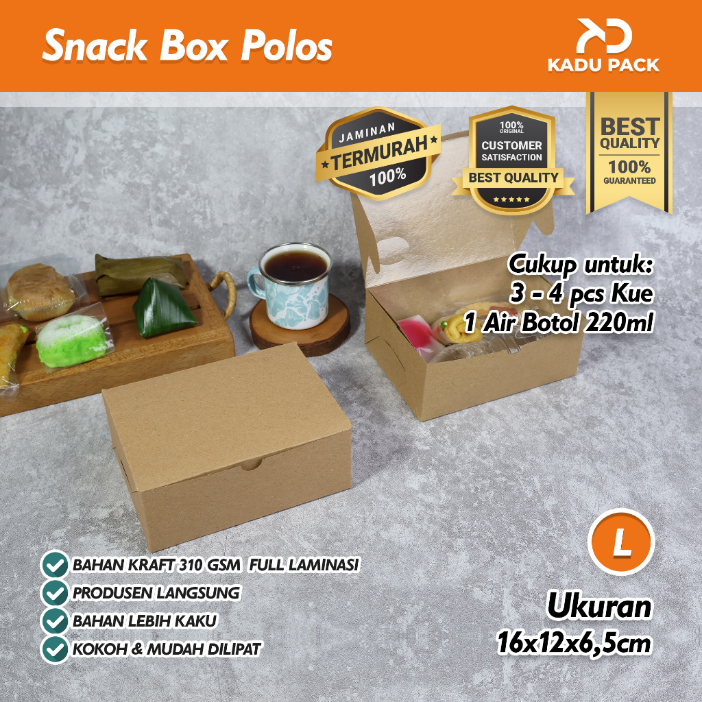 Jual Isi 25 Pcs Snack Box Laminasi 12x16 | 300 GSM | Polos | Shopee ...