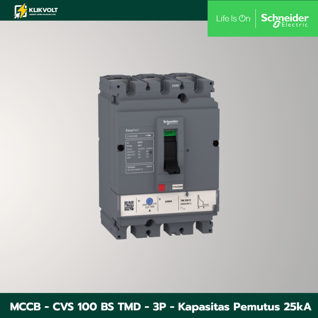 Jual MCCB - CVS 100 BS TMD - 3P - Kapasitas Pemutus 25kA | Shopee Indonesia