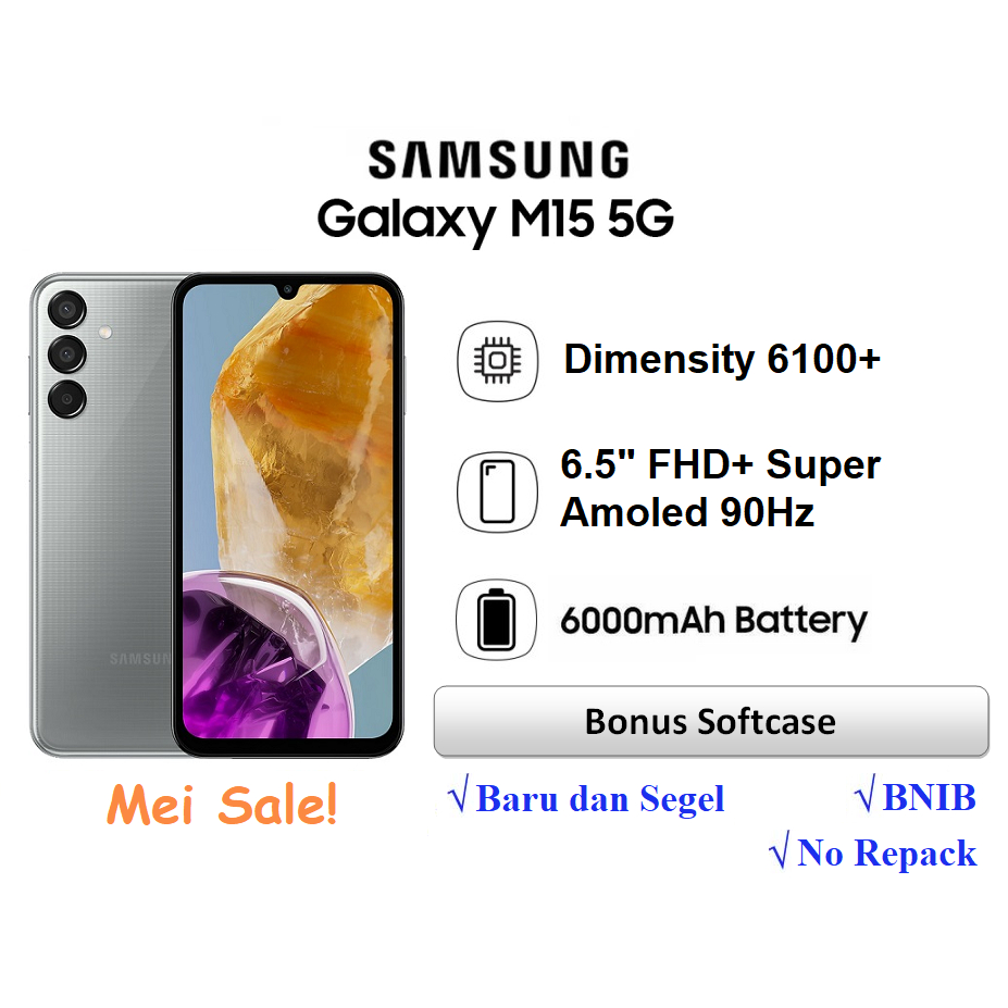 Jual Samsung Galaxy M15 5G 6/128GB Garansi Resmi SEIN SM M156B | Shopee ...
