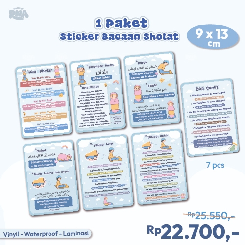 Jual Stiker Edukasi| Langkah Langkah | Cara Lengkap |Gerakan Sholat ...