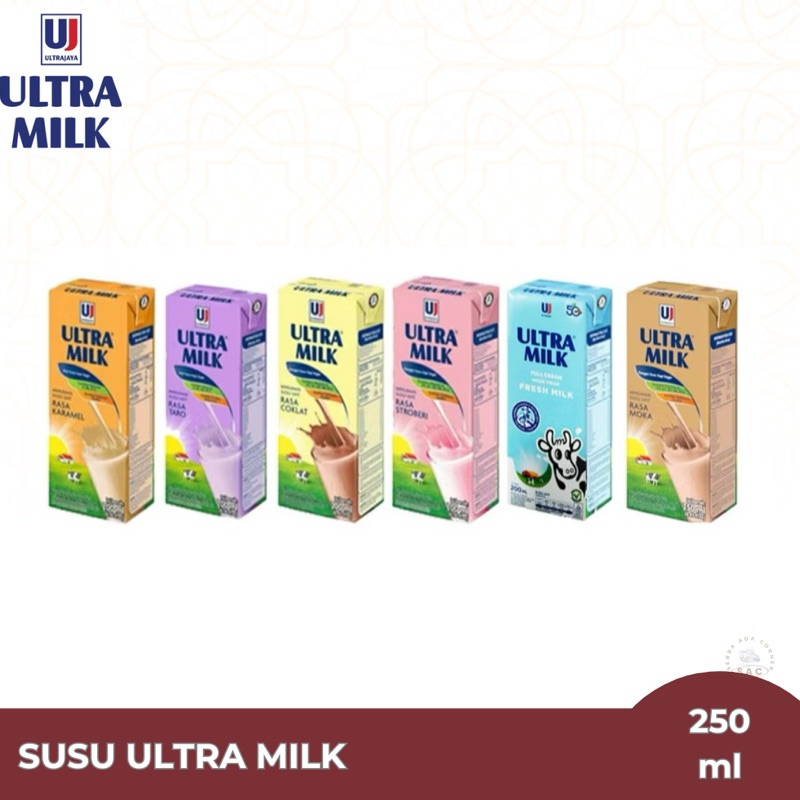 Jual Ultra Milk susu UHT 250ml Full Cream Strawberry Cokelat Moka 250 ml | Shopee Indonesia