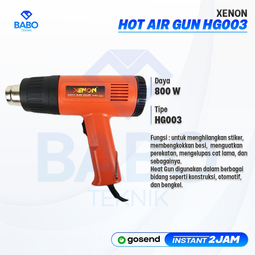 Jual XENON HG800 HG003 HG802 Heat Gun 800 Watt - Hot Gun Pistol Pemanas ...