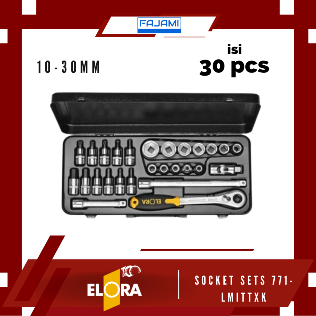 Jual Socket Set ELORA 771-LMITTXK 10-30 MM Original Jerman / Set Kunci ...