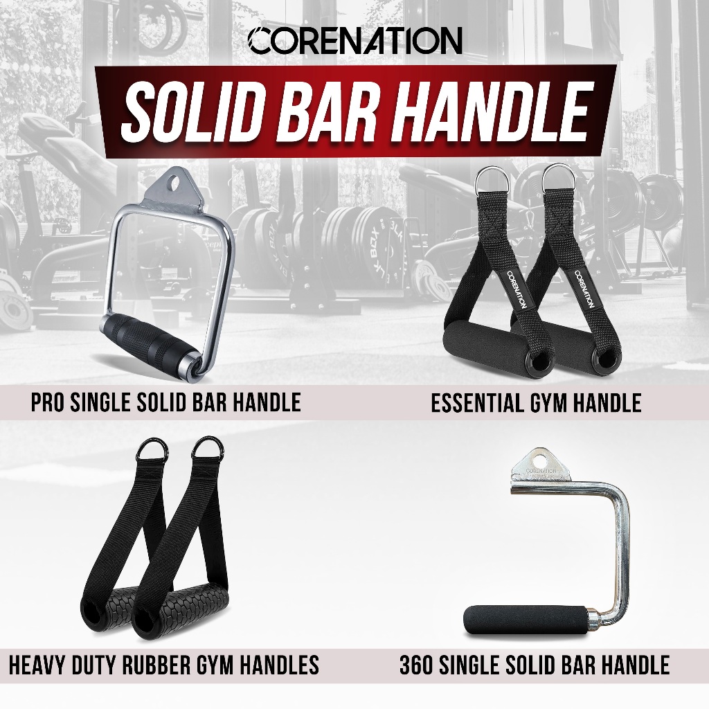Jual CoreNation Gym Handle Single Solid Bar D Handle | Lat Pull Down ...